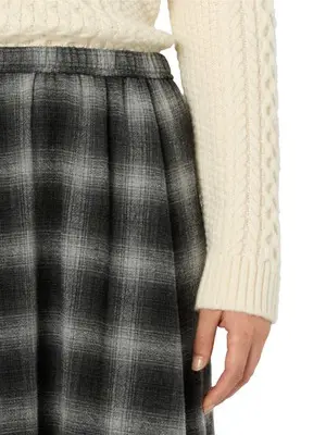 Gerard Darel Basma Checked Midi Skirt