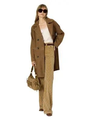 Gerard Darel Manon Suede Double-breasted Jacket