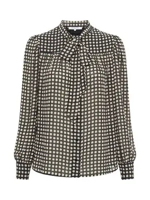 Gerard Darel Alisha Sheer Tie-neck Blouse