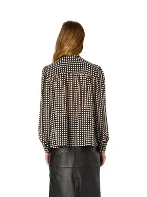 Gerard Darel Alisha Sheer Tie-neck Blouse