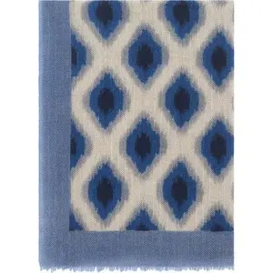 Gerard Darel Raquel Geometric Pattern Scarf - Gray Blue