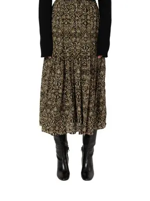 Gerard Darel Billie Flared Printed Midi Skirt