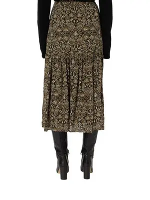 Gerard Darel Billie Flared Printed Midi Skirt