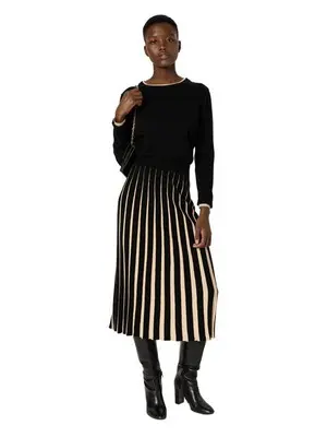Gerard Darel Bibiane Pleated Knit Midi Skirt