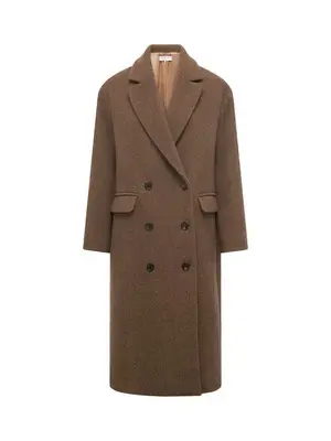 Gerard Darel Mady Double-breasted Mid-length Coat - Brown