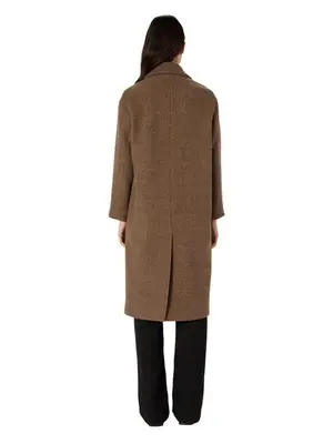 Gerard Darel Mady Double-breasted Mid-length Coat - Brown