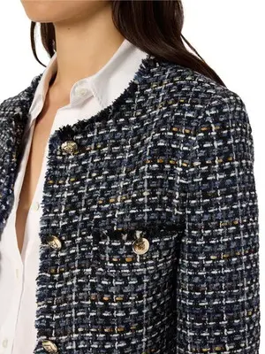 Gerard Darel Naya Cropped Tweed Bouclé Jacket