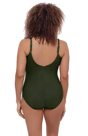 AQUA GREEN Finley Princess Seam One-piece Swimsuit - Malachite