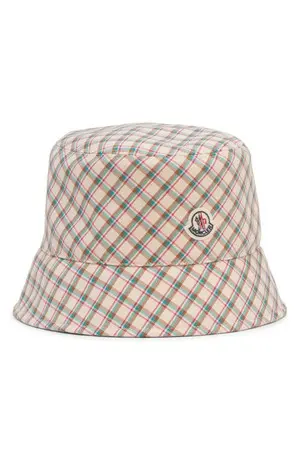 Moncler Archive Dna Plaid Bucket Hat - Light Brown