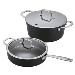 ALVA Maestro 4.5-qt Ceramic Coated Nonstick Stock Pot & 4-qt Ceramic Nonstick Saute Pan With Lid - Black
