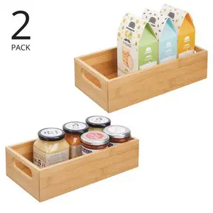 MDESIGN Pantry Organizer Container Bin With Handles, 2 Pack