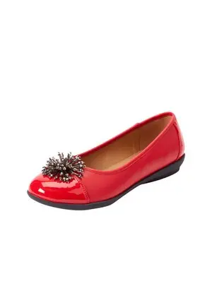 COMFORTVIEW Jancis Embellished Slip-on Flats - Red