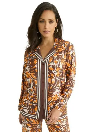 JESSICA LONDON Button-front Rayon Shirt