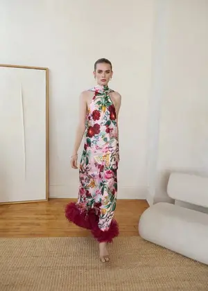 VASILIKI Maliya Feather Gown