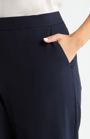 Eileen Fisher High-waisted Ankle Barrel Leg Pants - Ink