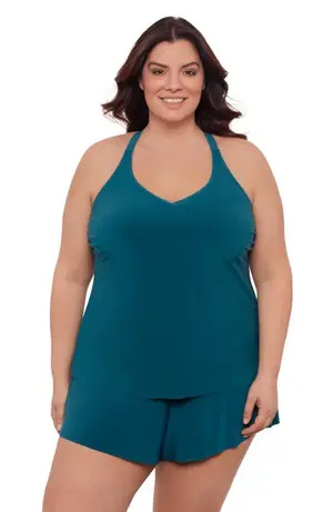 AQUA GREEN Supportive Y-back Tankini Swimsuit Top - Lagoon