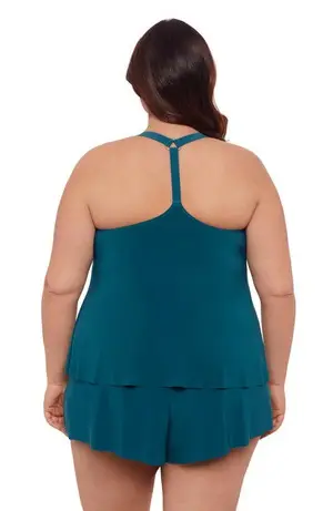AQUA GREEN Supportive Y-back Tankini Swimsuit Top - Lagoon