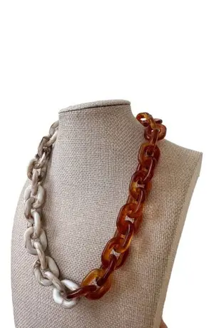 ERIN MCDERMOTT JEWELRY Tortoise And Ivory Resin Necklace