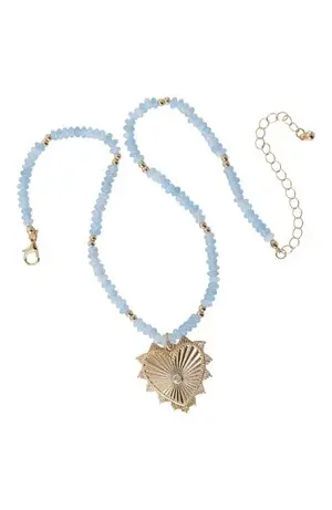 ERIN MCDERMOTT JEWELRY Ocean Love And Heart Necklace - Blue
