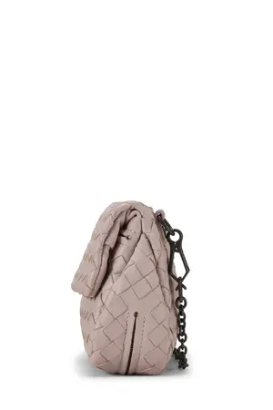Bottega Veneta Intrecciato Leather Flap Crossbody Bag - Pink