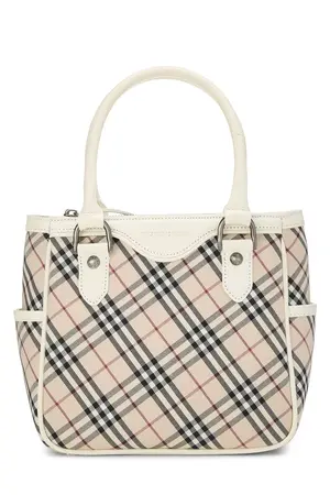 Burberry House Check Jacquard Handbag - White