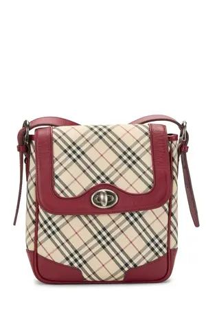 Burberry House Check Jacquard Crossbody - Red