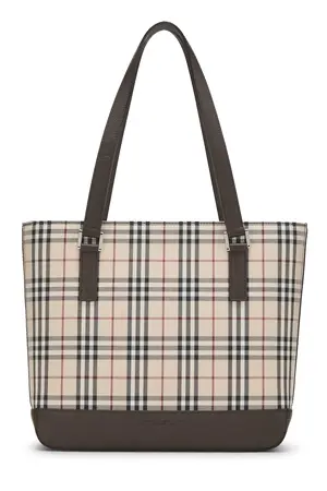 Burberry House Check Jacquard Zip Tote - Beige