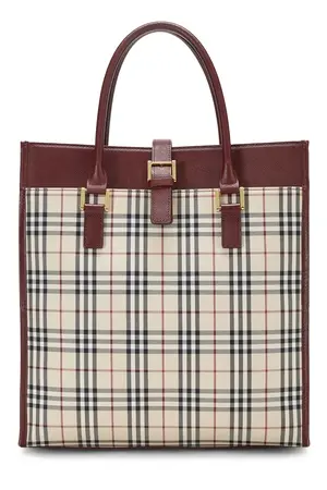 Burberry Jacquard Buckle Handbag - Burgundy