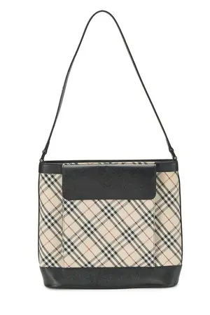 Burberry Jacquard Check Pocket Bucket Tote - Black