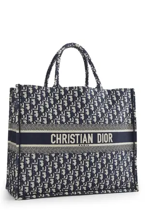 Dior Oblique Book Tote - Navy