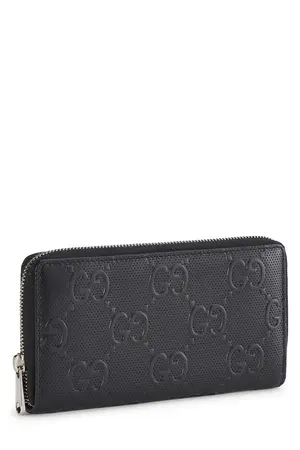 Gucci Logo Embossed Zip Around Wallet