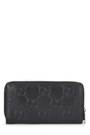 Gucci Logo Embossed Zip Around Wallet