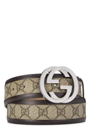 Gucci Gg Supreme Interlocking Belt - Brown