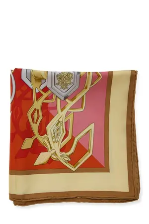 Hermès Multicolor 'brides Et Destin' Silk Scarf 90