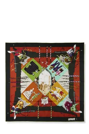 Hermès Multicolor 'le Carnaval De Venise' Silk Scarf 90 - Multi