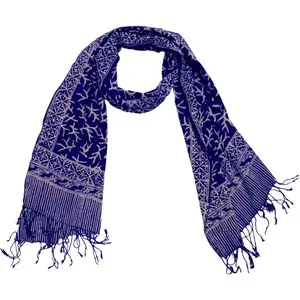 KASIH CO-OP Handmade Batik Scarf - Mark Blue