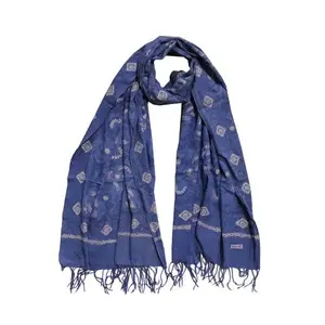 KASIH CO-OP Hand Dyed Batik Scarf - Blue Roses
