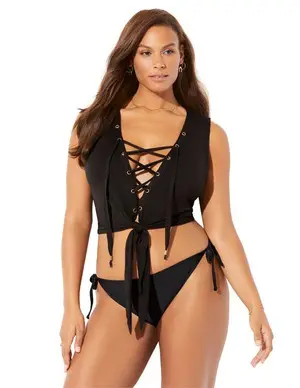 SWIMSUITS FOR ALL Cover Up Crop Top
