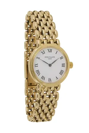 Patek Philippe 18k Gold Bracelet Watch 4809 - White