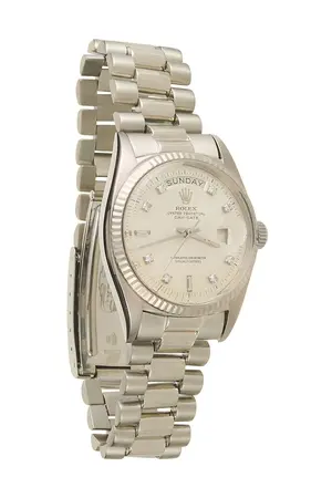 Rolex White Gold Diamond Dial President 36mm - Silver