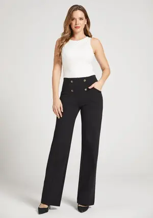 Betabrand Atlantic Dpyp Dress Pant Yoga Pants Wide Leg - Black