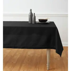 SOLINO HOME Cotton Hemstitch Tablecloth - Black
