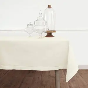 SOLINO HOME Cotton Hemstitch Tablecloth - Ivory