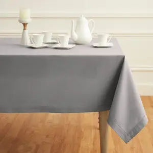 Solino Home Cotton Hemstitch Tablecloth - Light Grey
