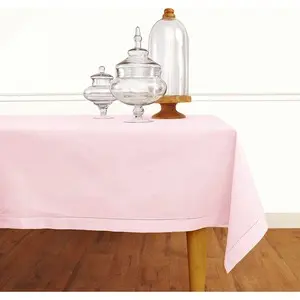 SOLINO HOME Cotton Hemstitch Tablecloth - Pink