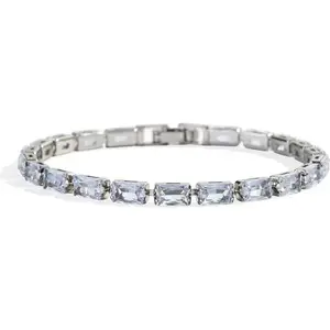 MINT & LILY Baguette Tennis Bracelet - Silver