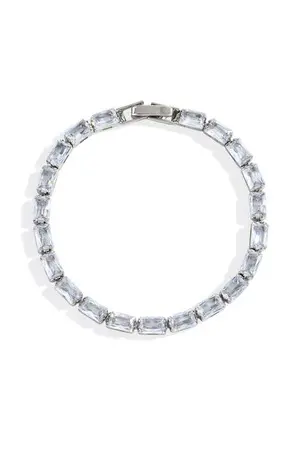 MINT & LILY Baguette Tennis Bracelet - Silver