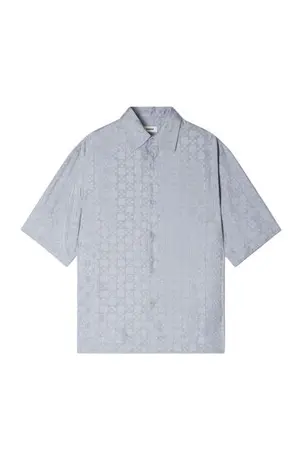 Sandro Square Cross Loose-fit Shirt - Blue