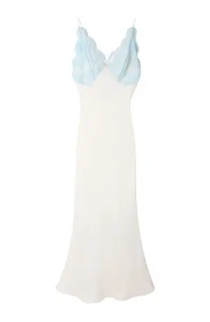 Sandro Lingerie-style Maxi Dress With Lace Details - Ecru