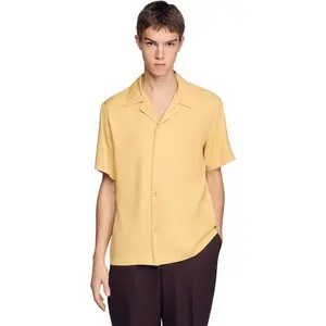 Sandro Loose-fit Shark Collar Shirt - Light Yellow
